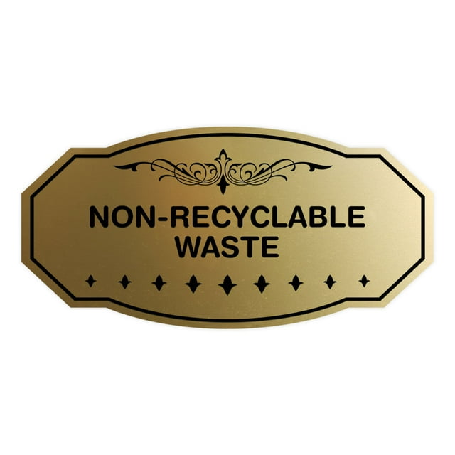 Signs ByLITA Victorian Non-Recyclable Waste Sign (Brushed Gold) - Large ...