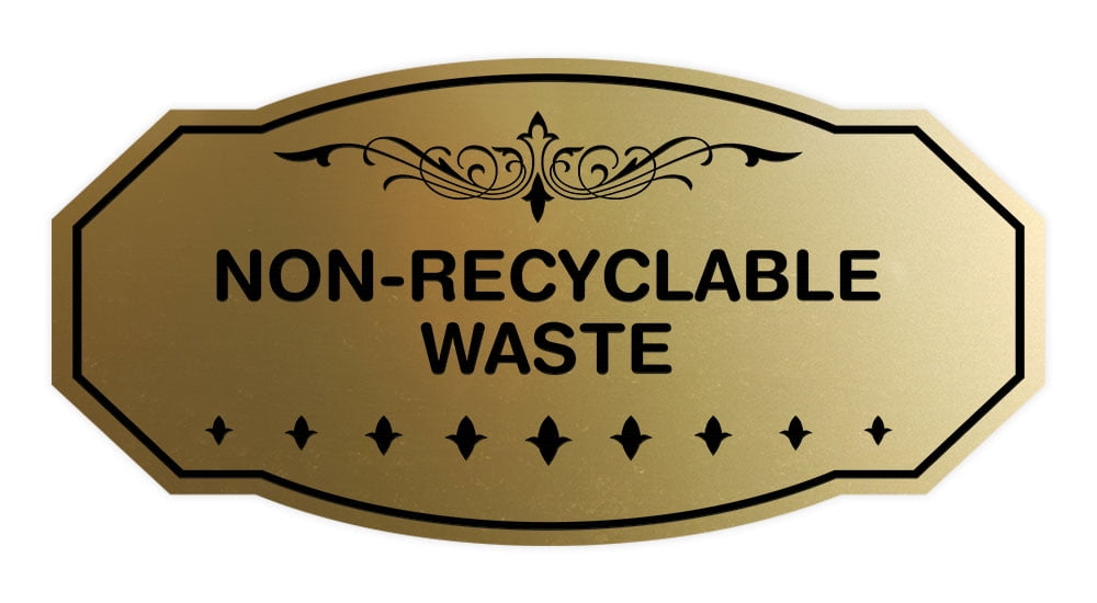 Signs ByLITA Victorian Non-Recyclable Waste Sign (Brushed Gold ...