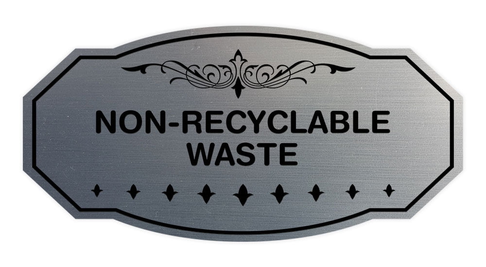 Signs ByLITA Victorian Non-Recyclable Waste Sign (Brushed Silver ...