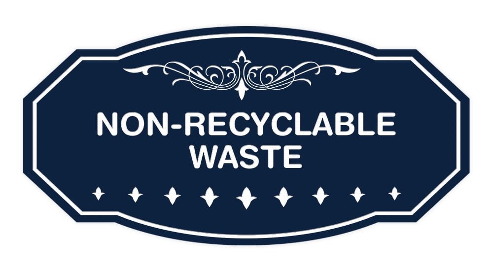 Signs ByLITA Victorian Non-Recyclable Waste Sign (Navy Blue / White ...
