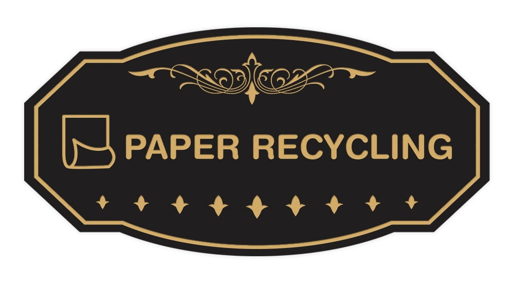 Signs ByLITA Victorian Paper Recycling Sign (Black Gold) - Large ...
