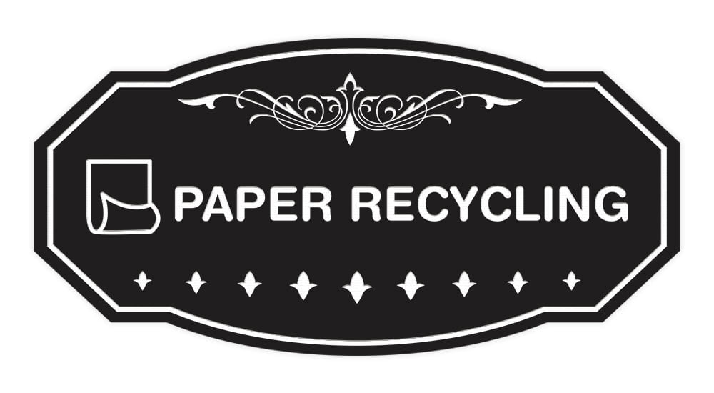 Signs ByLITA Victorian Paper Recycling Sign (Black) - Large - Walmart.com