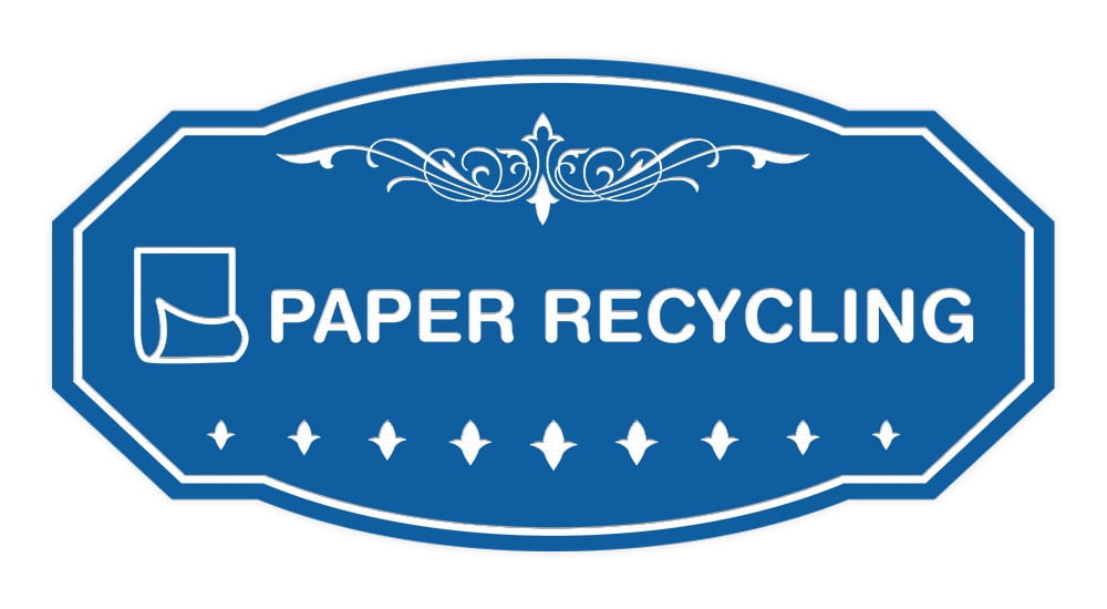 Signs ByLITA Victorian Paper Recycling Sign (Blue) - Small - Walmart.com