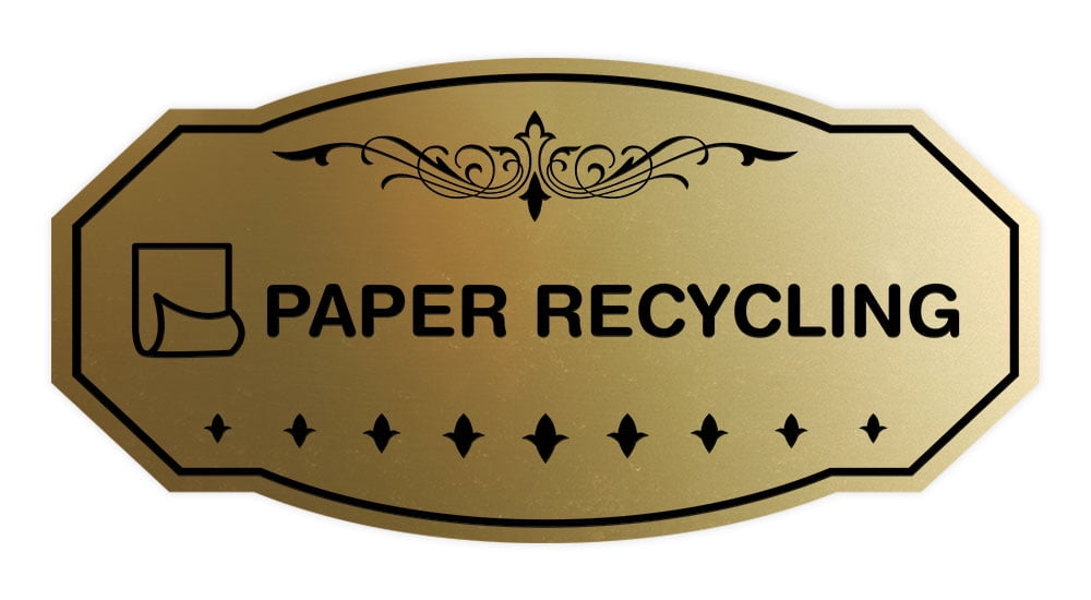 Signs ByLITA Victorian Paper Recycling Sign (Brushed Gold) - Large ...