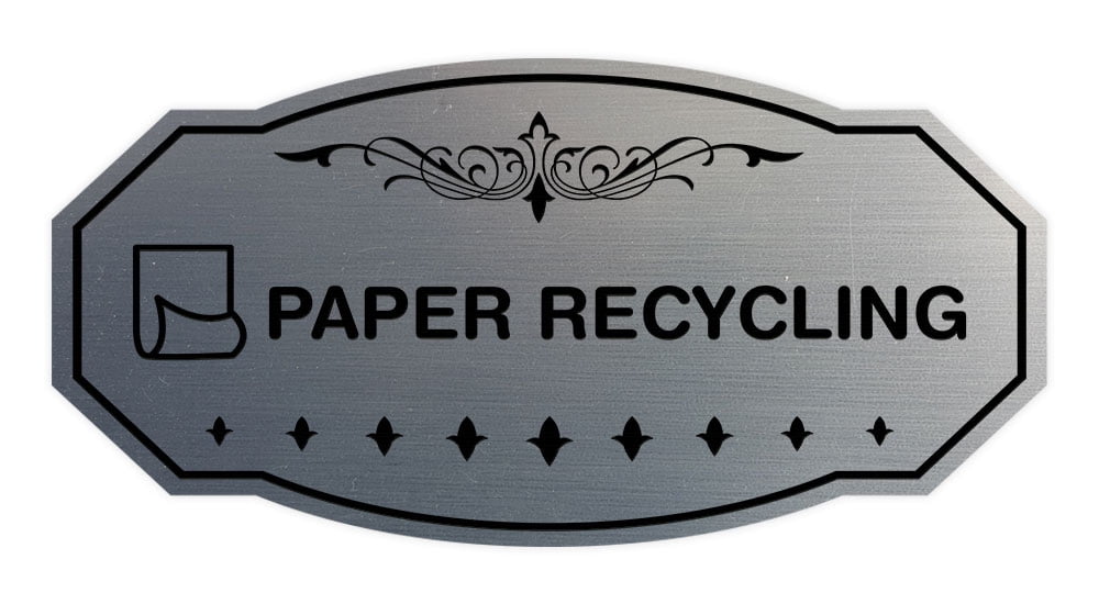 Signs ByLITA Victorian Paper Recycling Sign (Brushed Silver) - Large ...