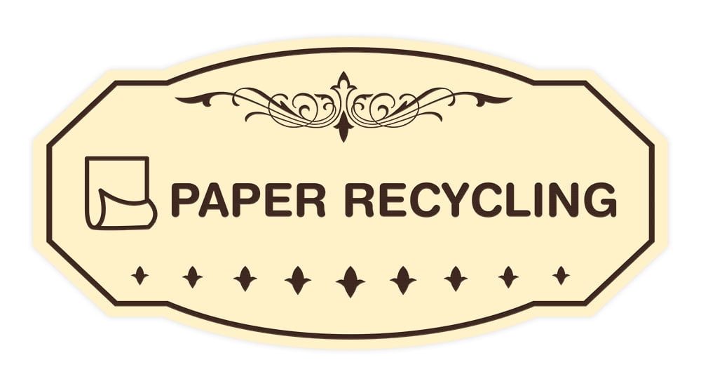 Signs ByLITA Victorian Paper Recycling Sign (Ivory/Dark Brown) - Large ...