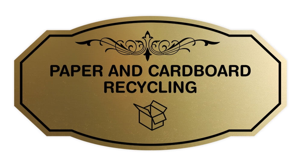 Signs ByLITA Victorian Paper and Cardboard Recycling Sign (Brushed Gold ...