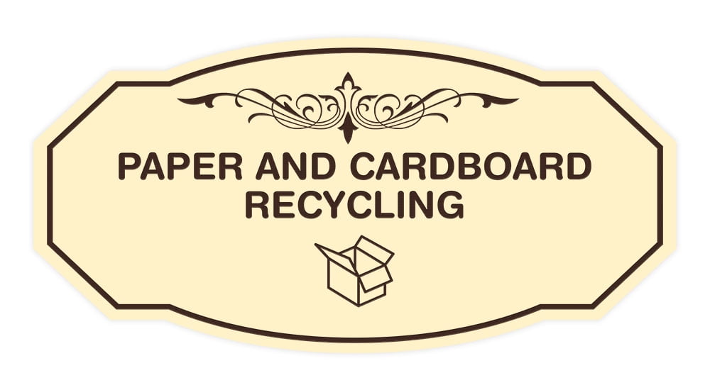 Signs ByLITA Victorian Paper and Cardboard Recycling Sign (Ivory/Dark ...