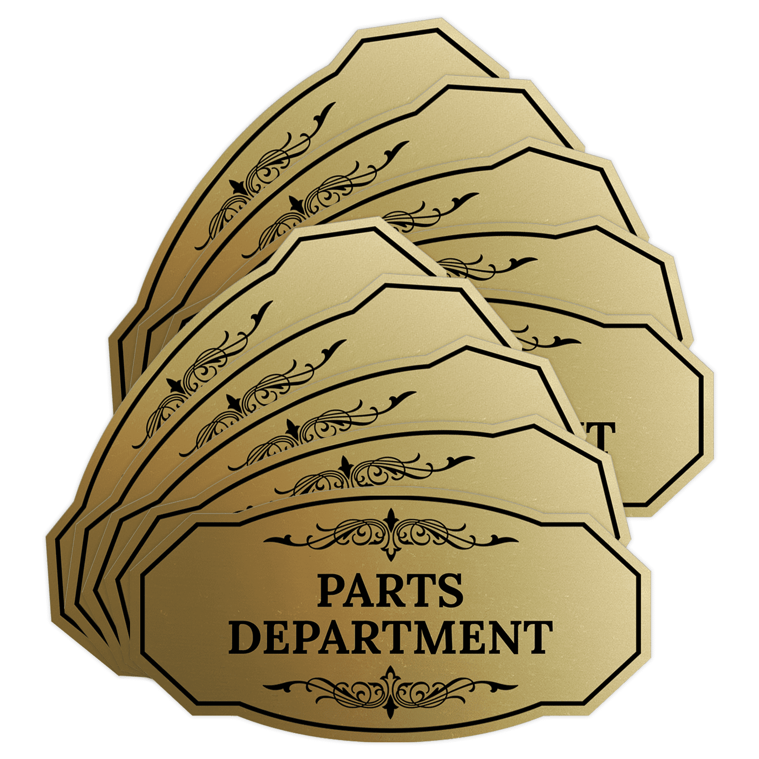 Signs ByLITA Victorian Parts Department Graphic Sign (Brushed Gold ...