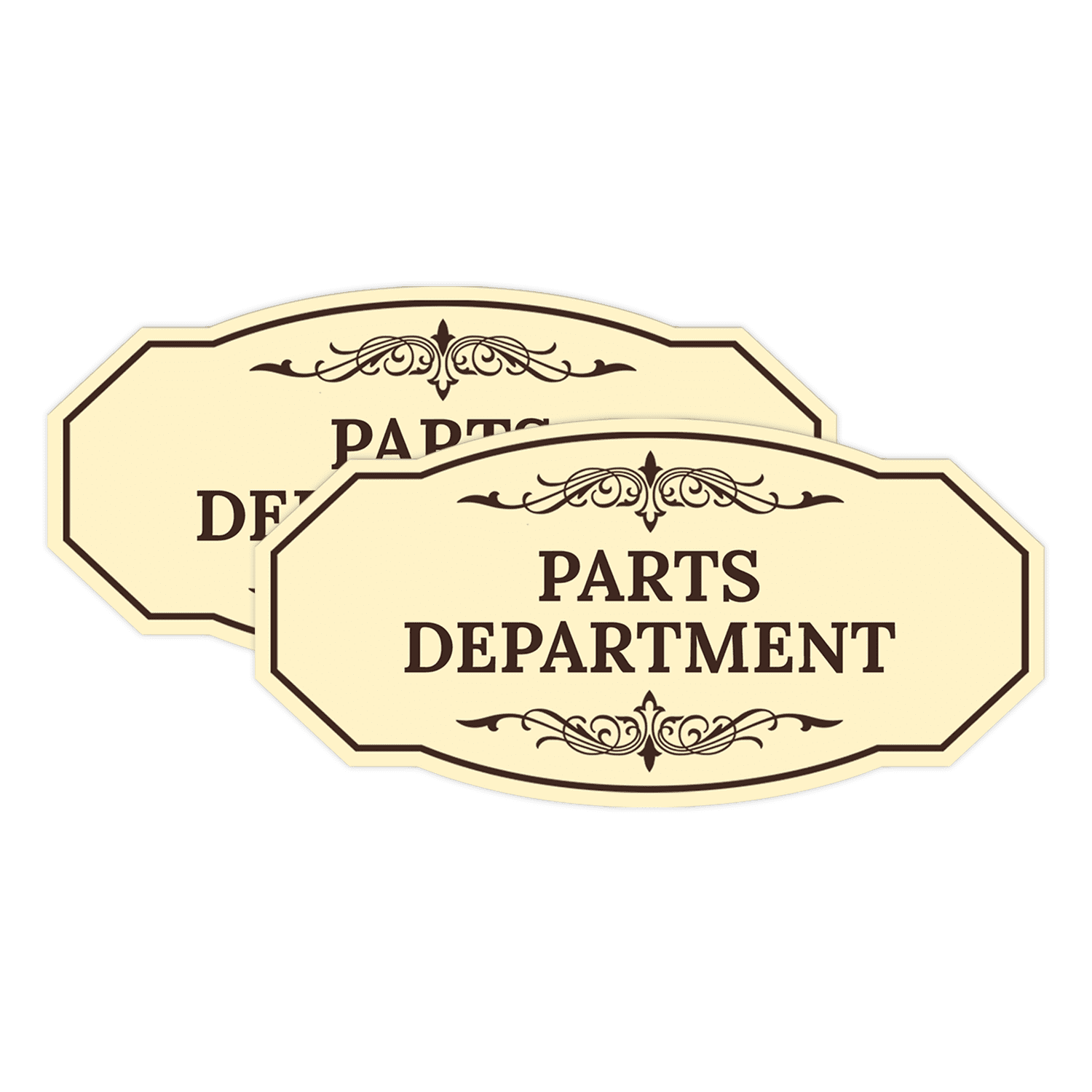 Signs ByLITA Victorian Parts Department Graphic Sign (Ivory/Dark Brown ...