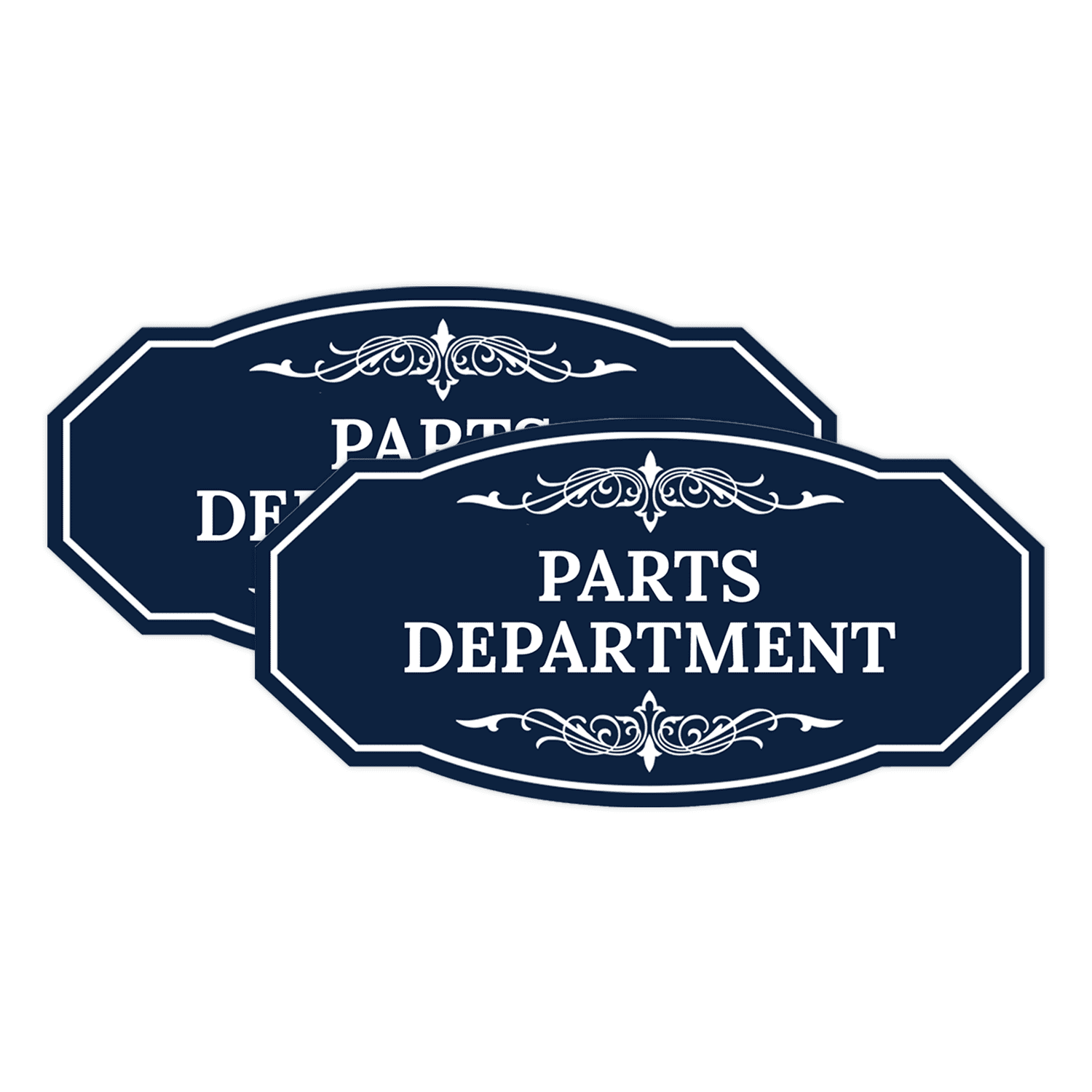 Signs ByLITA Victorian Parts Department Graphic Sign (Navy Blue/White ...