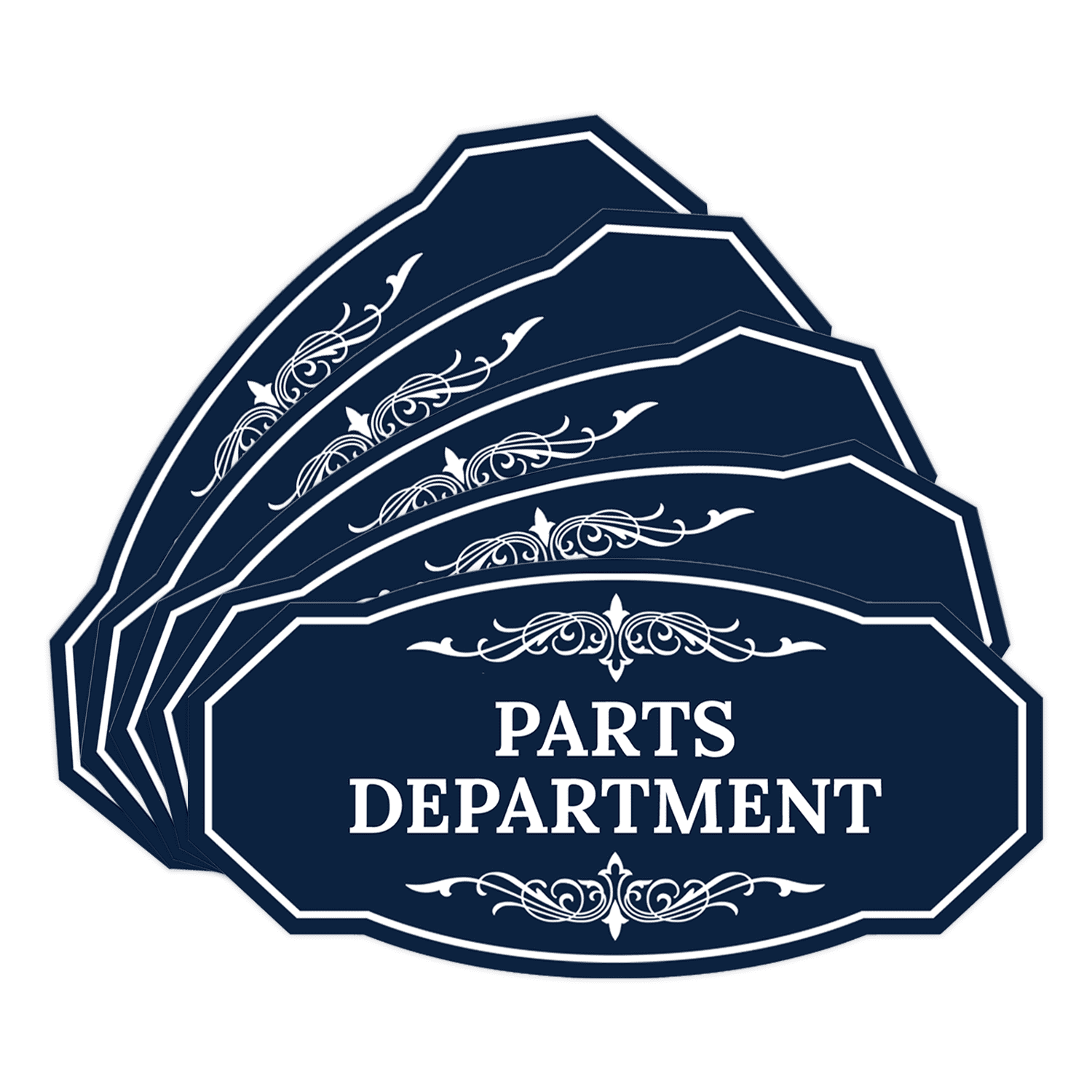 Signs ByLITA Victorian Parts Department Graphic Sign (Navy Blue/White ...