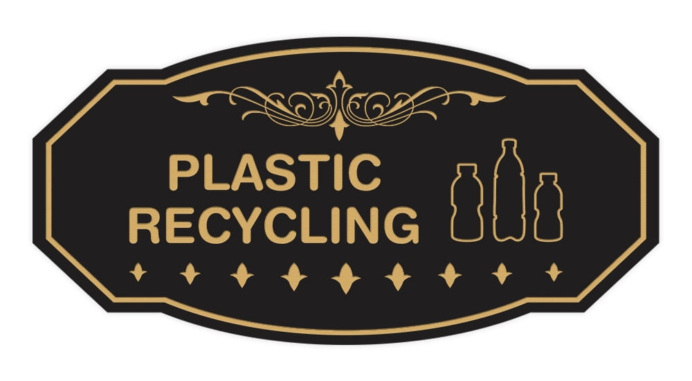 Signs ByLITA Victorian Plastic Recycling Sign (Black Gold) - Medium ...