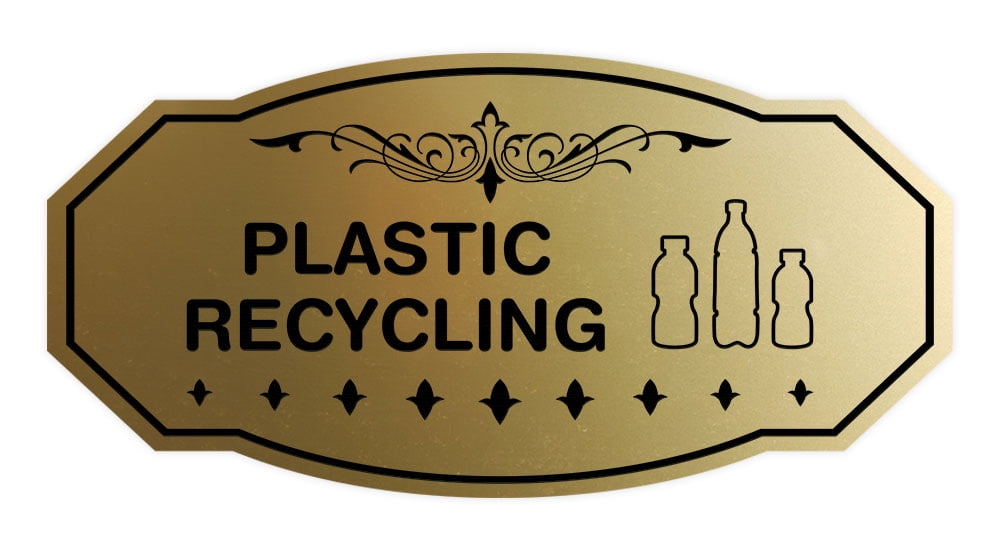 Signs ByLITA Victorian Plastic Recycling Sign (Brushed Gold) - Large ...
