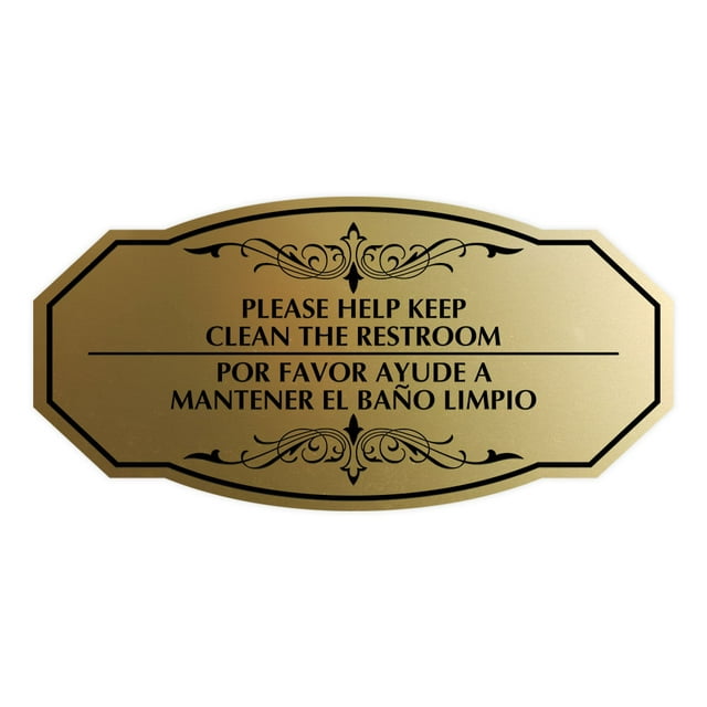 Signs ByLITA Victorian Please Help Keep Clean the restroom/Por favor ...