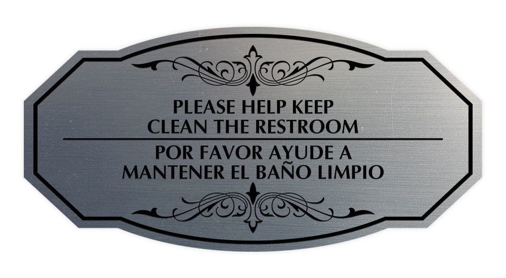 Signs ByLITA Victorian Please Help Keep Clean the restroom/Por favor ...