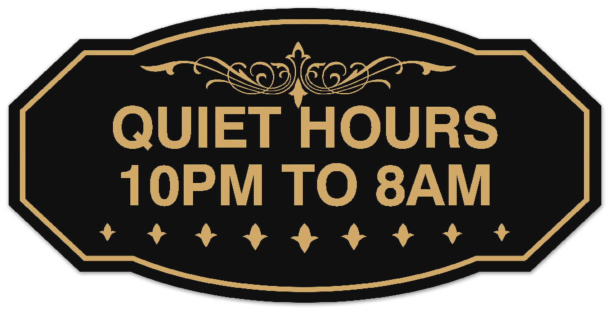 Signs ByLITA Victorian Quiet Hours 10pm to 8am Sign - Laser-Engraved ...