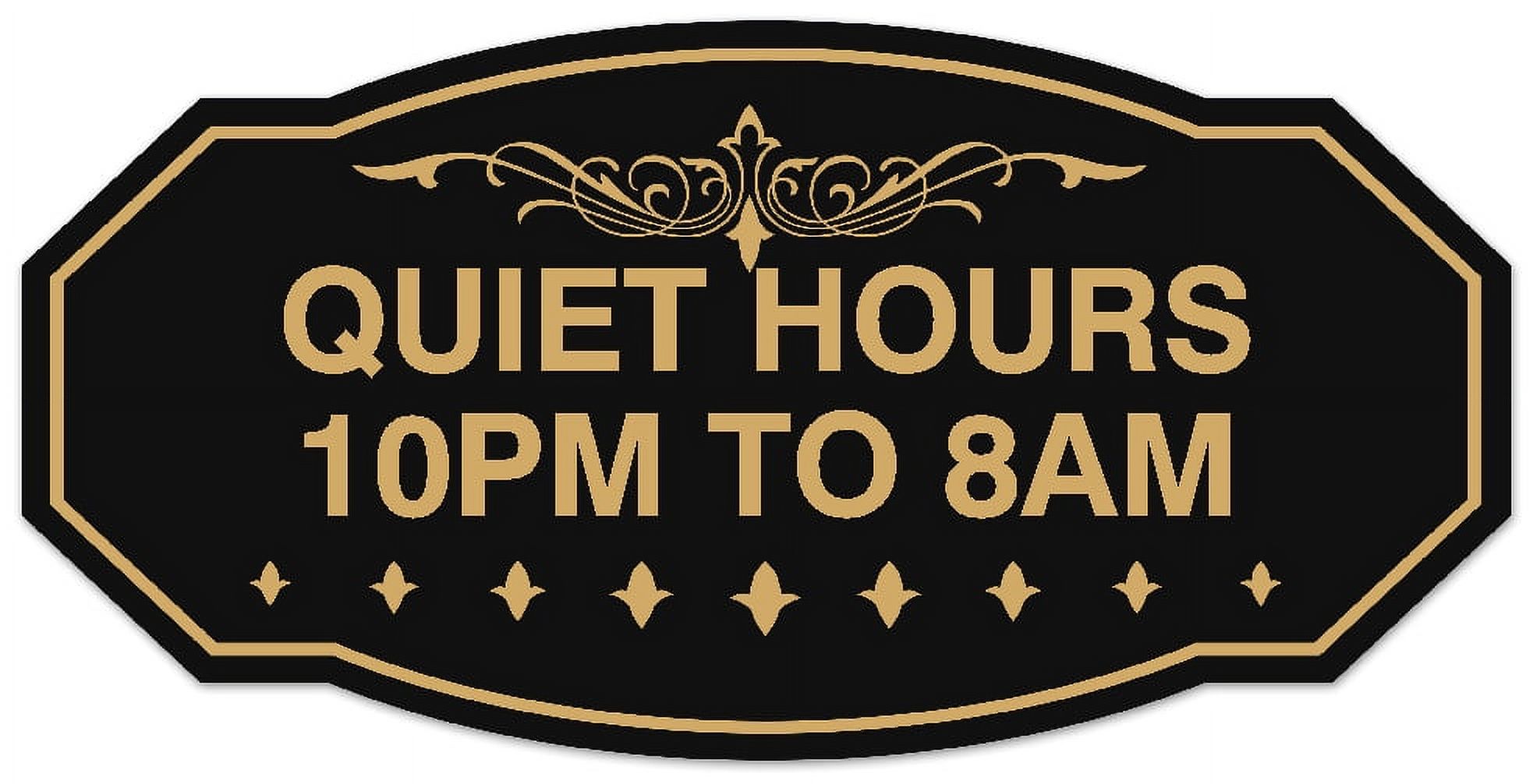 Signs ByLITA Victorian Quiet Hours 10pm to 8am Sign - Laser-Engraved ...