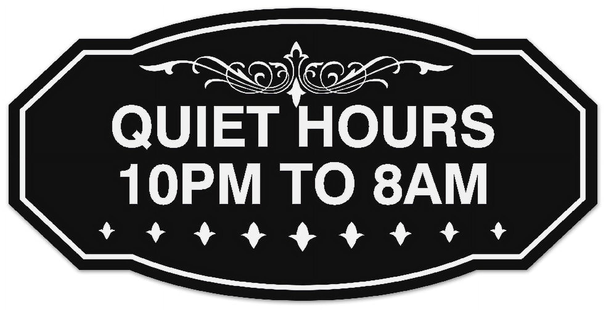 Signs ByLITA Victorian Quiet Hours 10pm to 8am Sign - Laser-Engraved ...