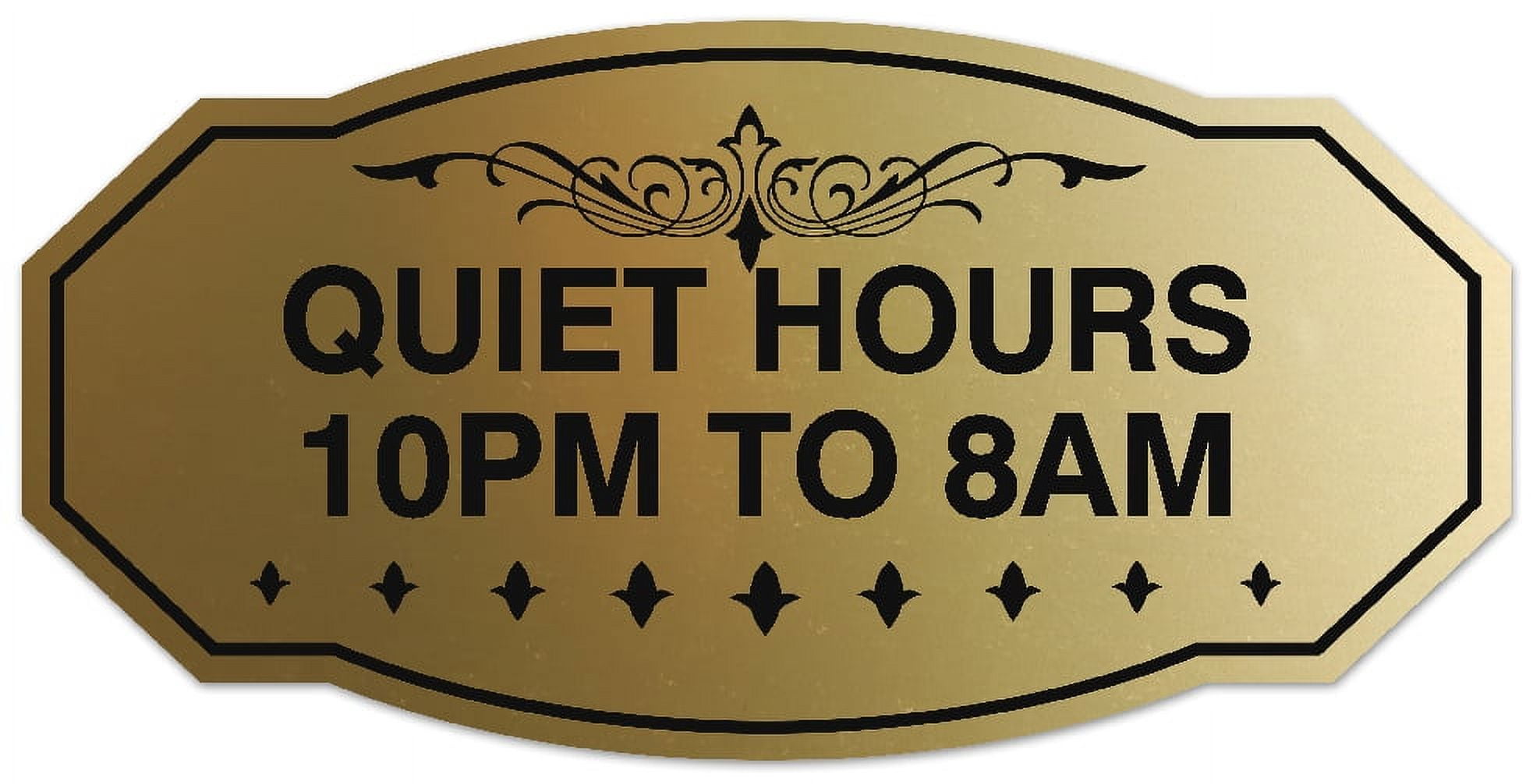 Signs ByLITA Victorian Quiet Hours 10pm to 8am Sign - Laser-Engraved ...