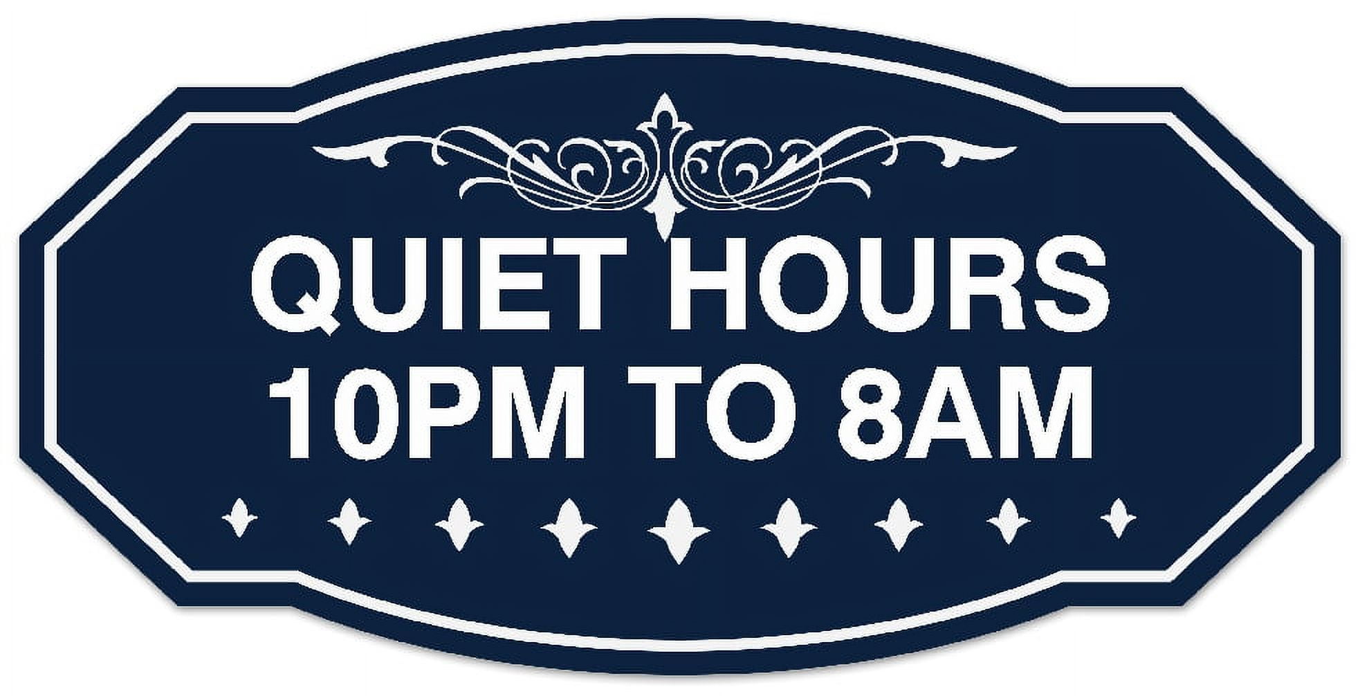 Signs ByLITA Victorian Quiet Hours 10pm to 8am Sign - Laser-Engraved ...