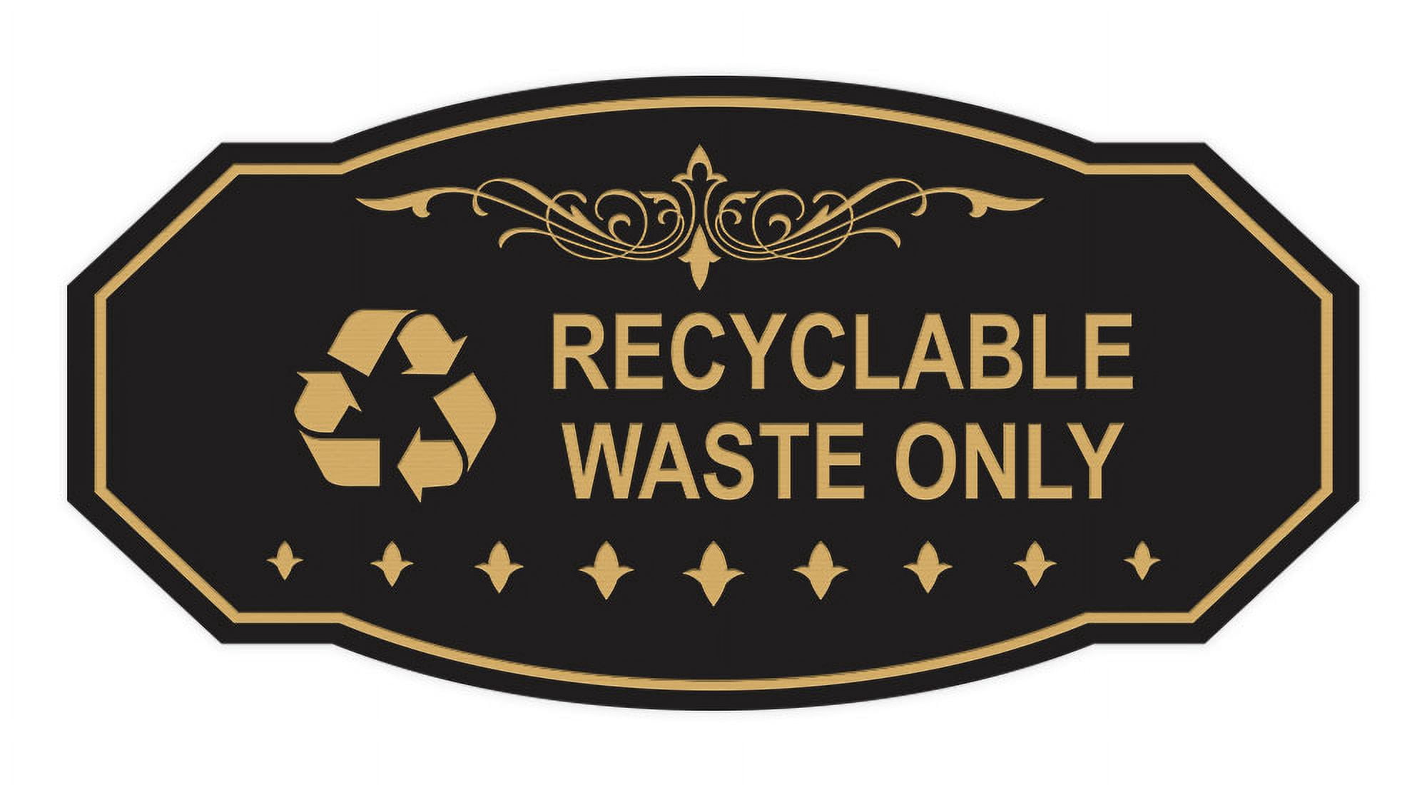 Signs ByLITA Victorian Recyclable Waste Only Sign (Black /Gold) - Small ...
