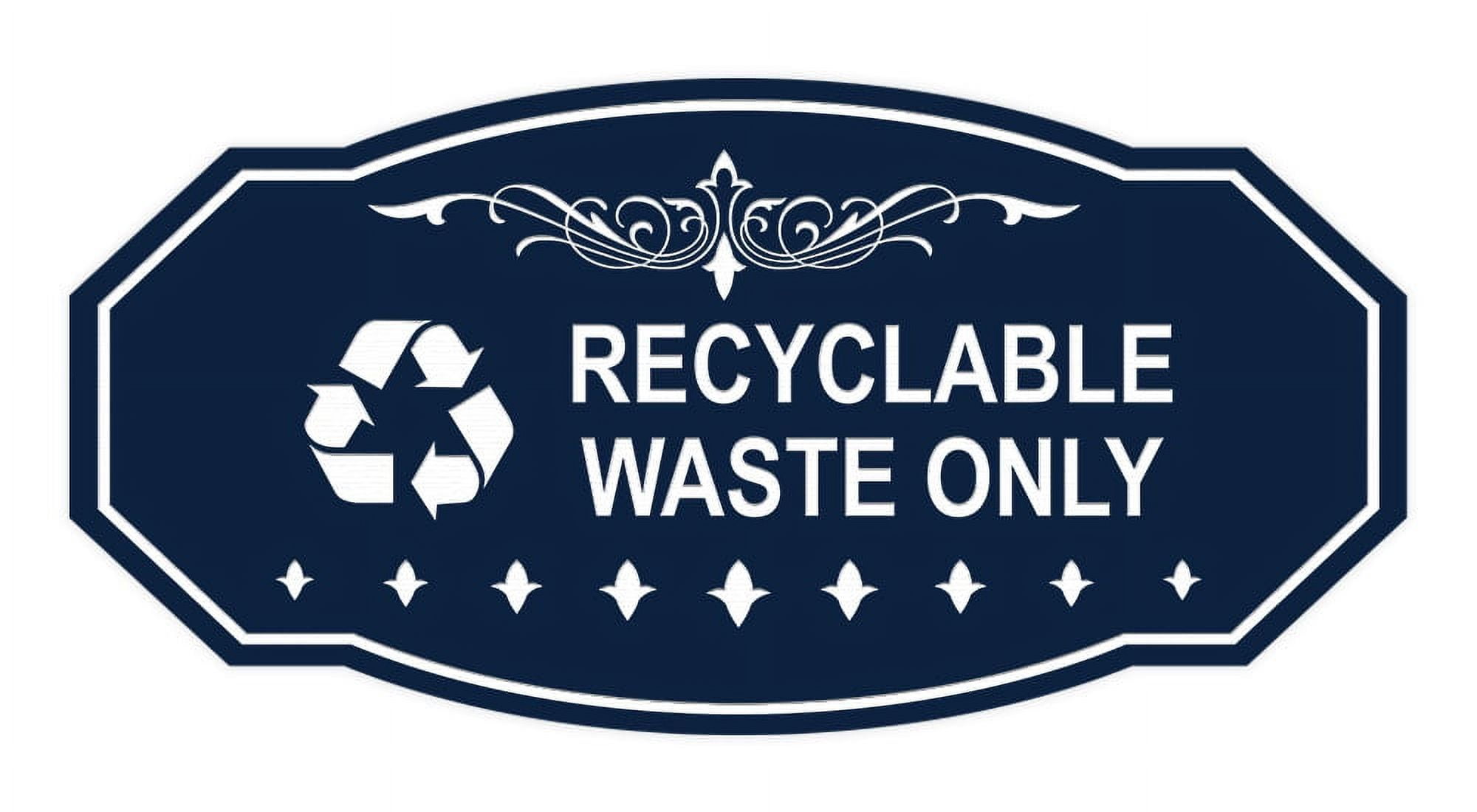 Signs ByLITA Victorian Recyclable Waste Only Sign (Navy Blue / White ...