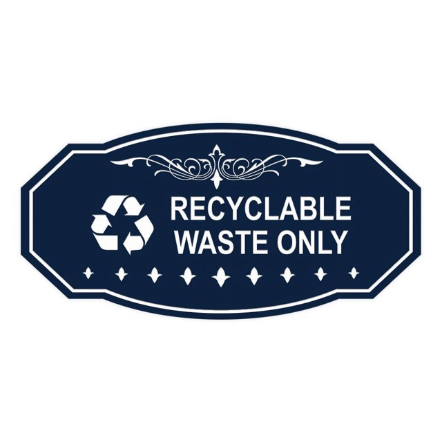 Signs ByLITA Victorian Recyclable Waste Only Sign (Navy Blue / White ...