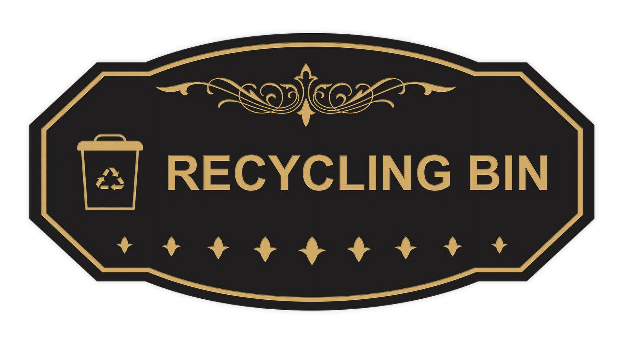 Signs ByLITA Victorian Recycling Bin Sign (Black /Gold) - Small ...