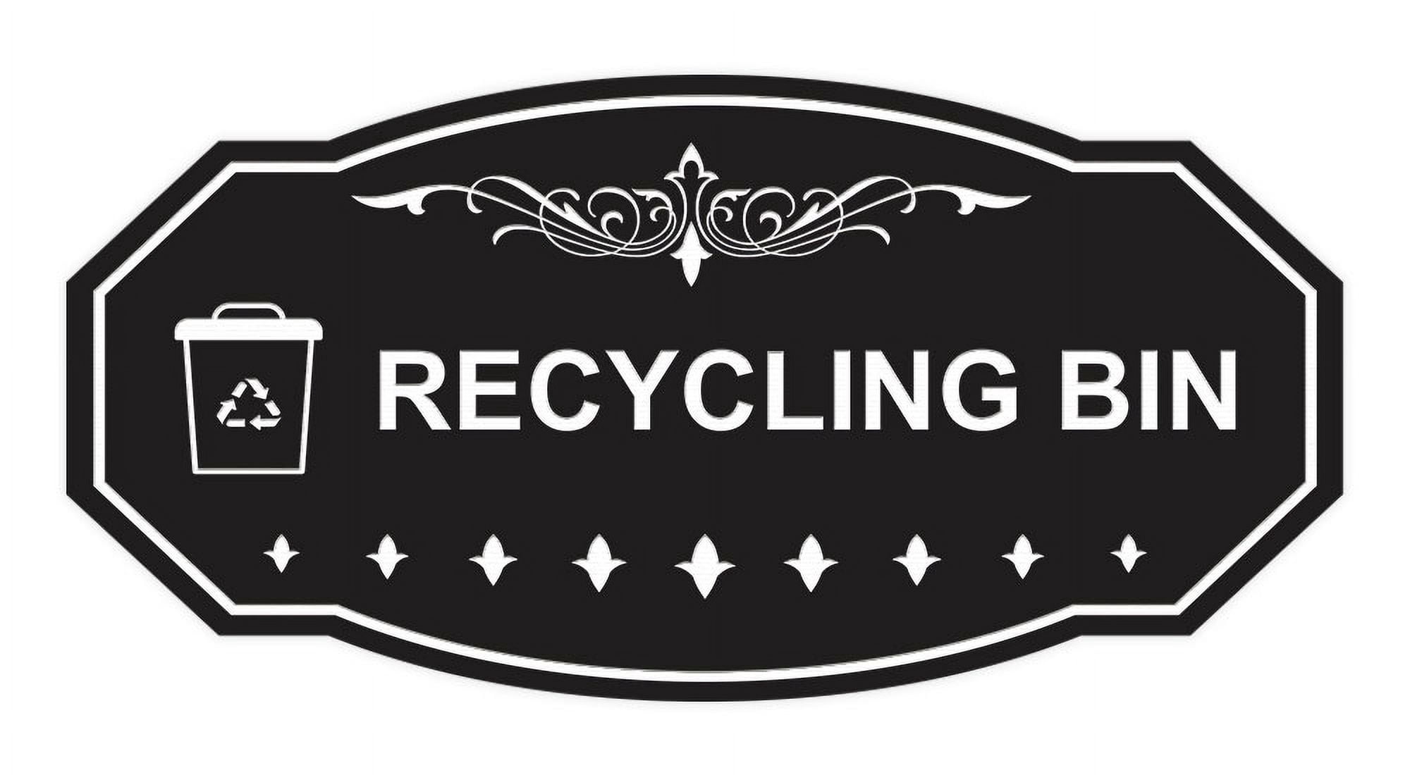 Signs ByLITA Victorian Recycling Bin Sign (Black) - Medium - Walmart ...