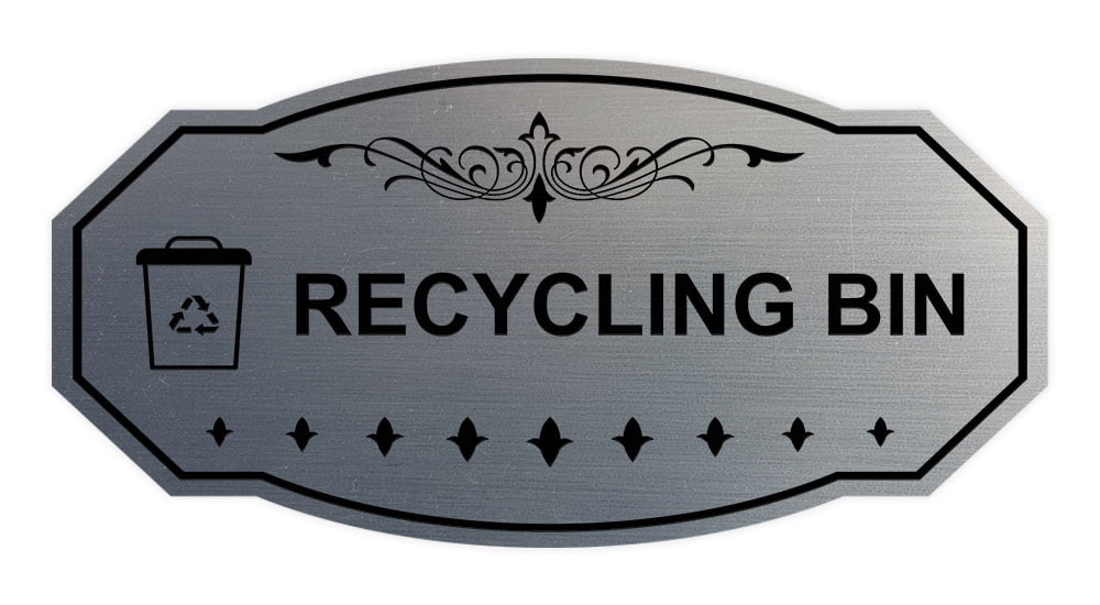 Signs ByLITA Victorian Recycling Bin Sign (Brushed Silver) - Small ...