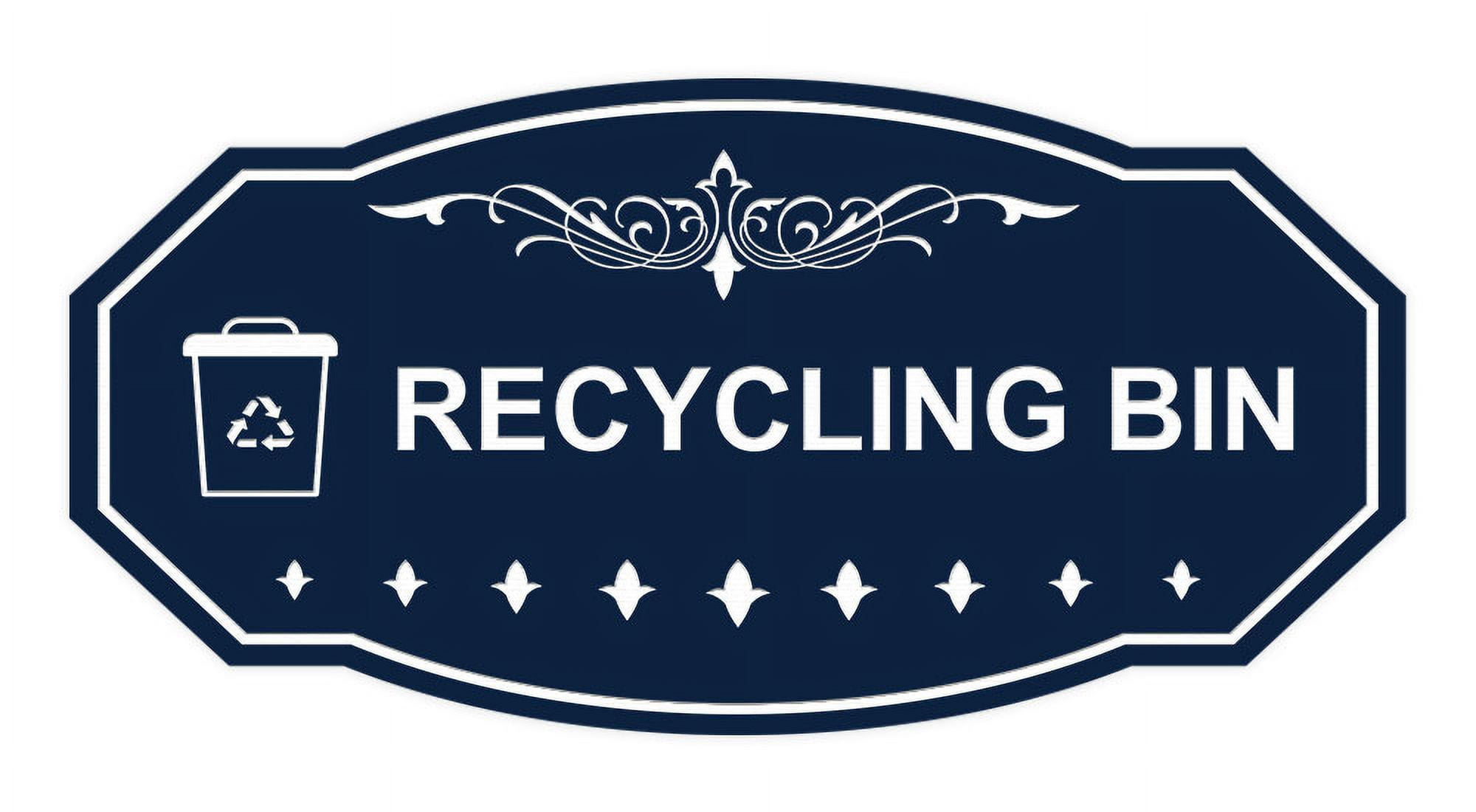 Signs ByLITA Victorian Recycling Bin Sign (Navy Blue / White) - Large ...