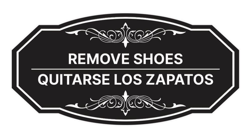 Signs ByLITA Victorian Remove Shoes- Quitarse los zapatos Bilingual ...