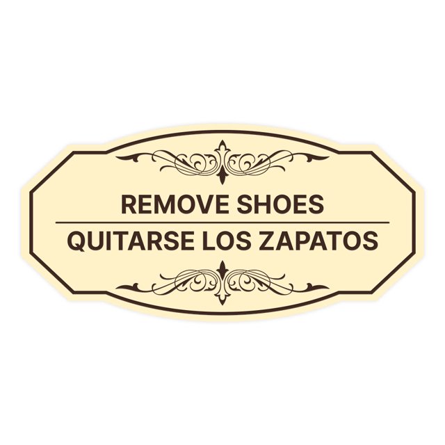 Signs ByLITA Victorian Remove Shoes- Quitarse los zapatos Bilingual ...