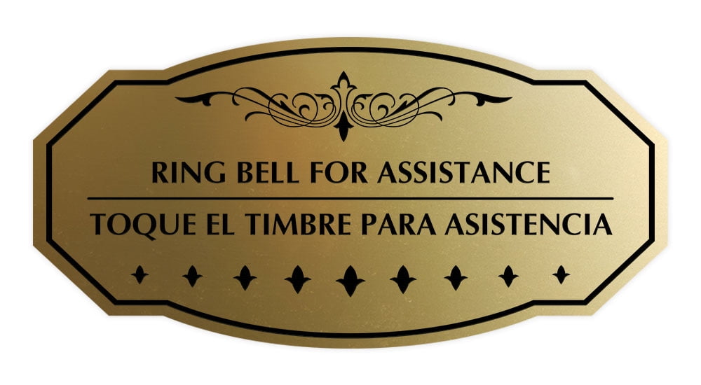 Signs ByLITA Victorian Ring Bell for Assistance/Toque el Timbre para ...