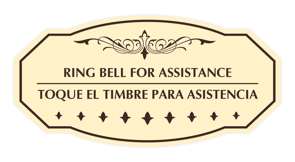 Signs ByLITA Victorian Ring Bell for Assistance/Toque el Timbre para ...