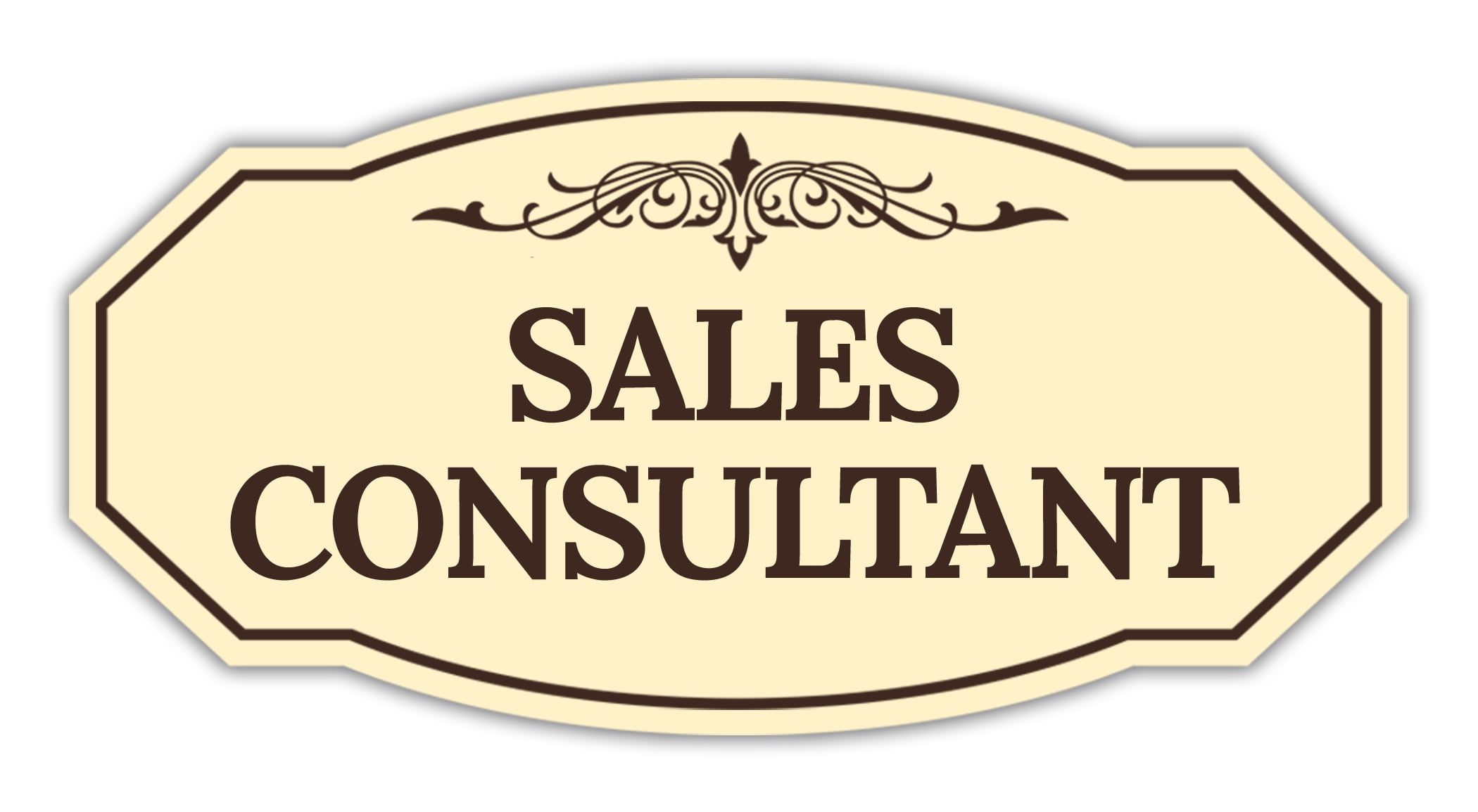 Signs ByLITA Victorian Sales Consultant Graphic Sign (Ivory/Dark Brown ...