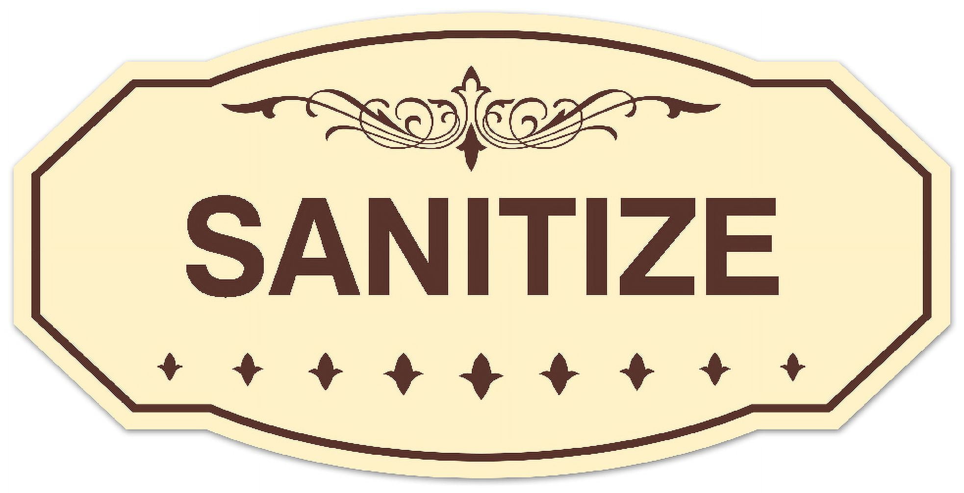 Signs ByLITA Victorian Sanitize Sign - Laser-Engraved Lettering ...