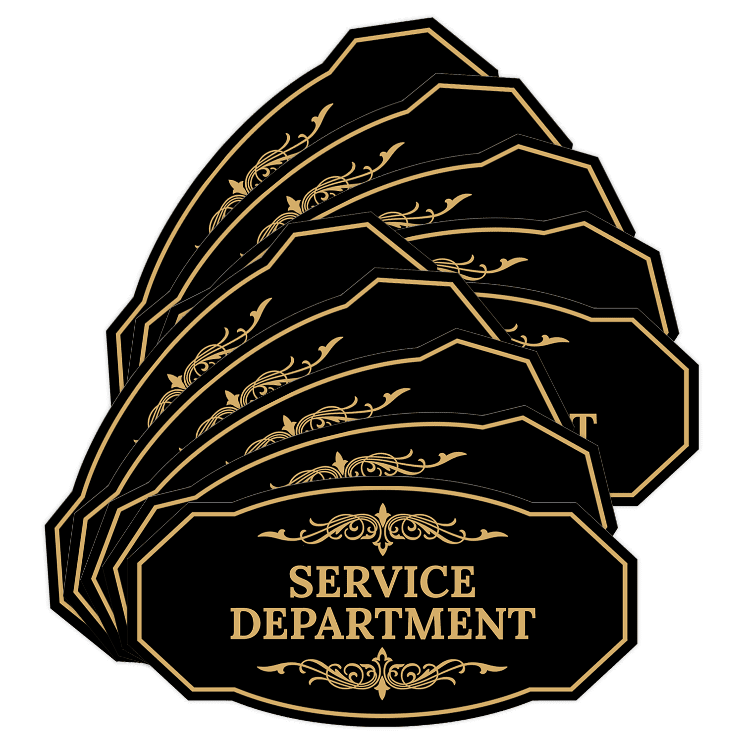 Signs ByLITA Victorian Service Department Graphic Sign (Black Gold ...