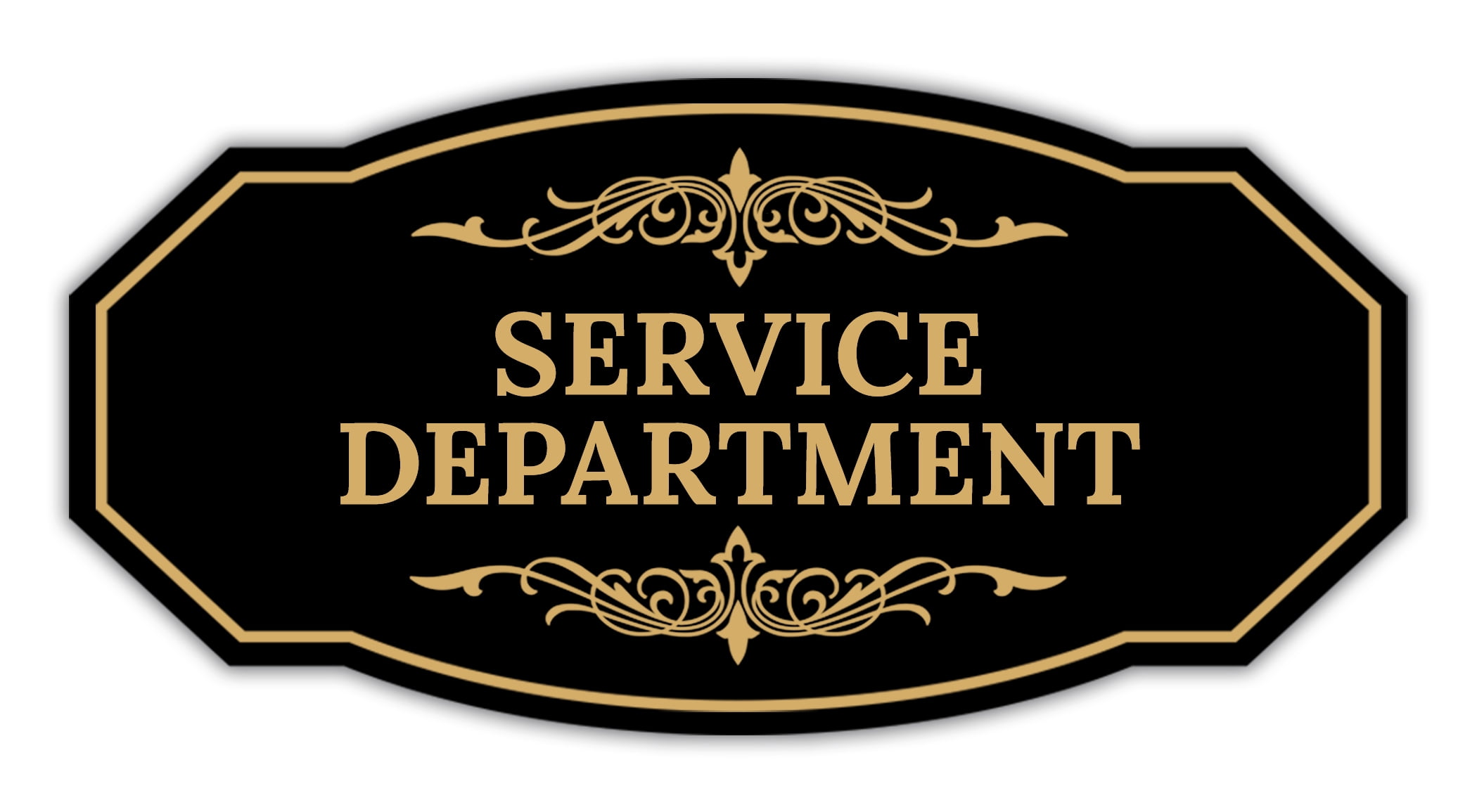 Signs ByLITA Victorian Service Department Graphic Sign (Black/Gold ...