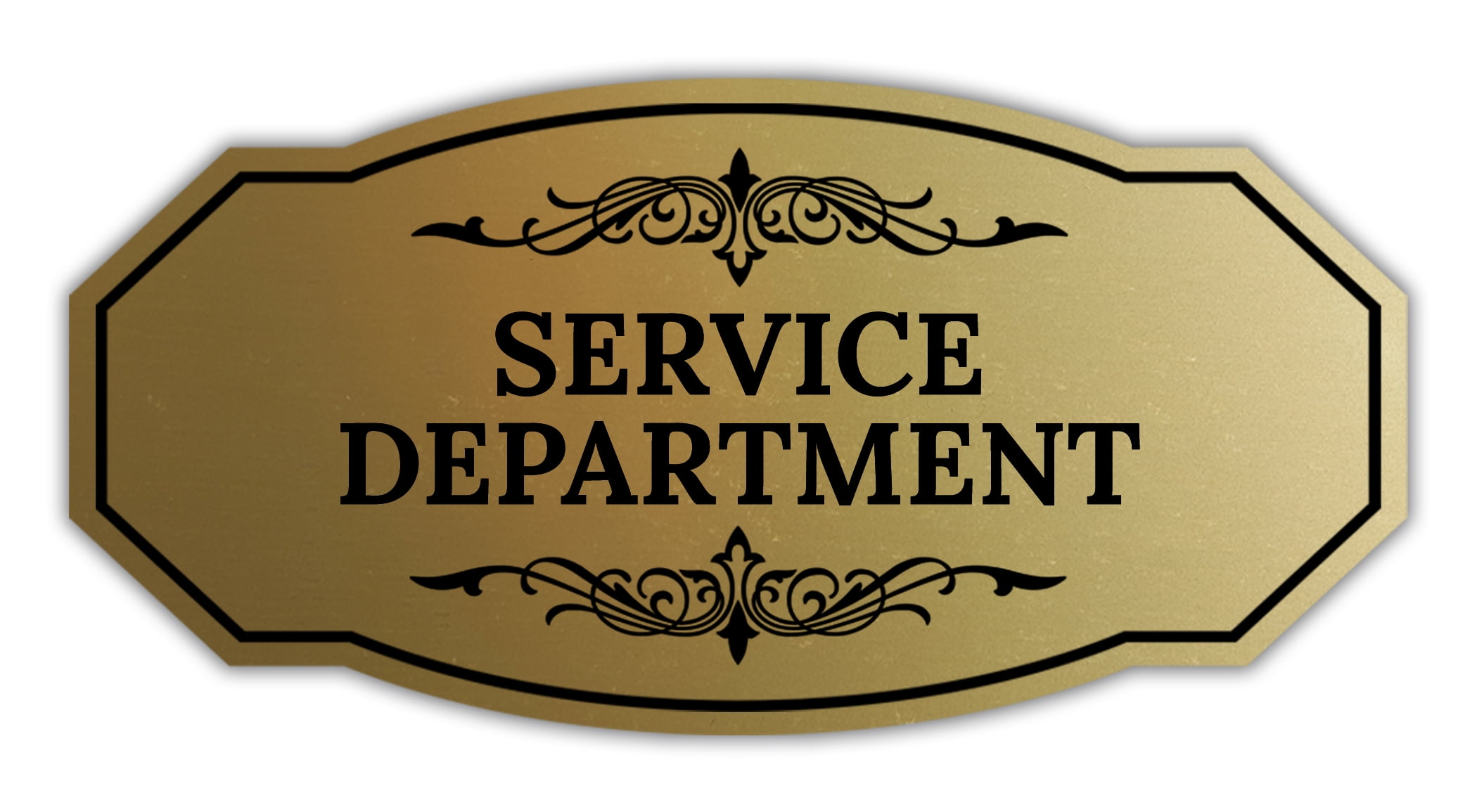 Signs ByLITA Victorian Service Department Graphic Sign (Brushed Gold ...