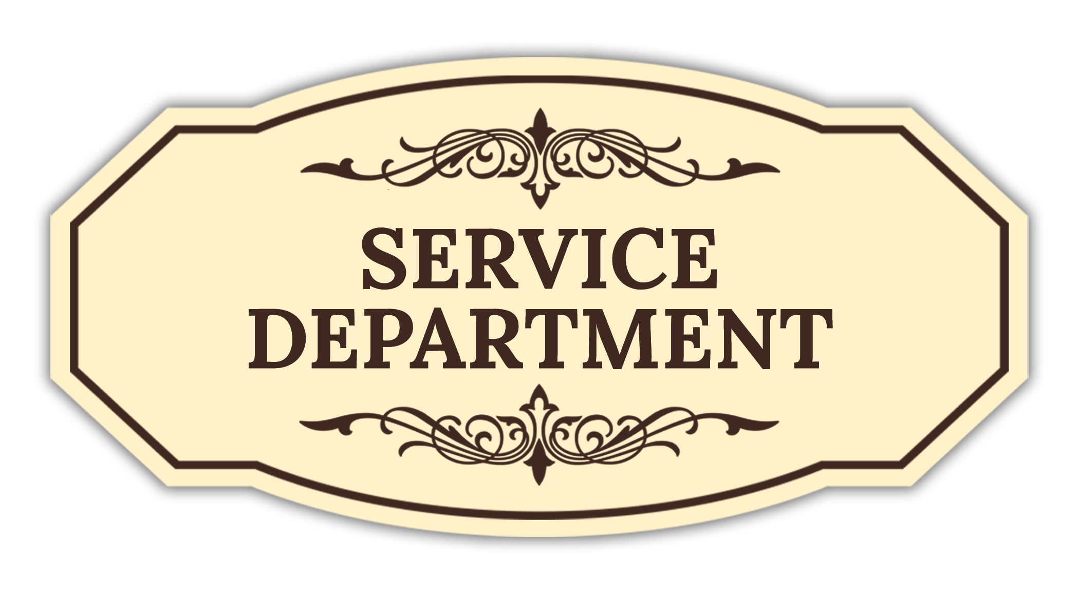 Signs ByLITA Victorian Service Department Graphic Sign (Ivory/Dark ...