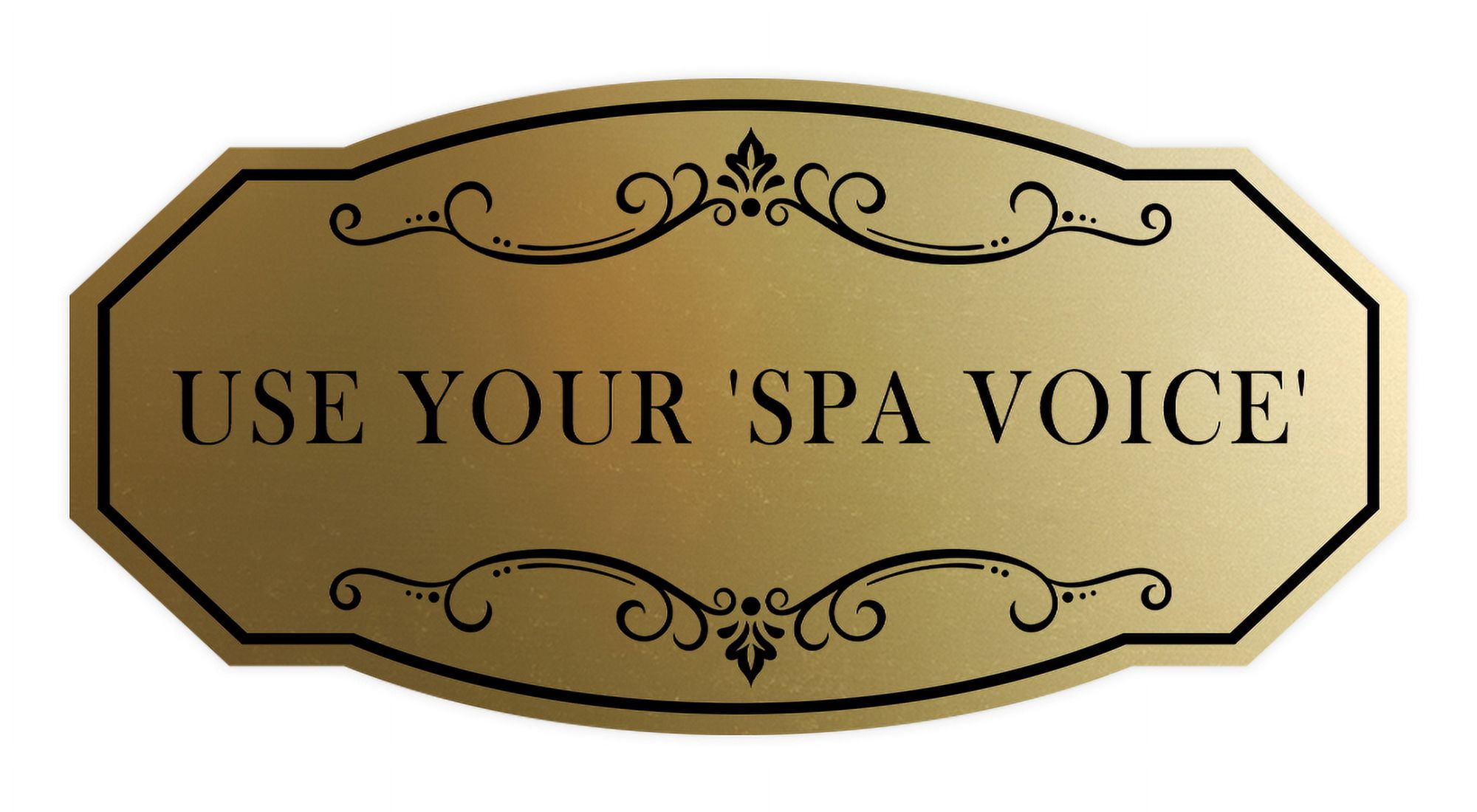 Signs ByLITA Victorian Use your 'Spa Voice' Sign (Brushed Gold) - Large ...