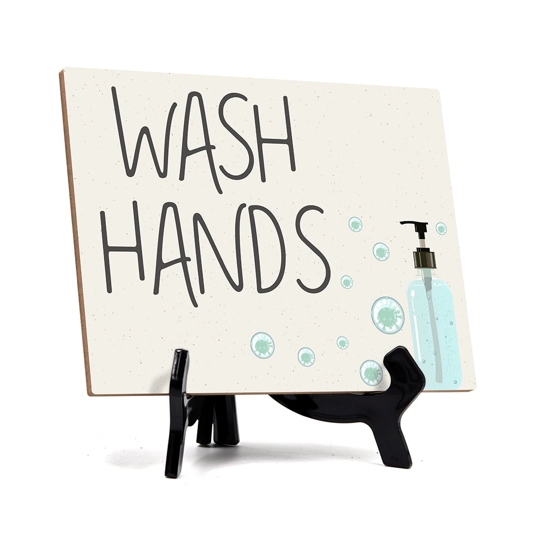Signs ByLITA Wash Hands, Hygiene Sign, 6" x 8" (White) - Walmart.com