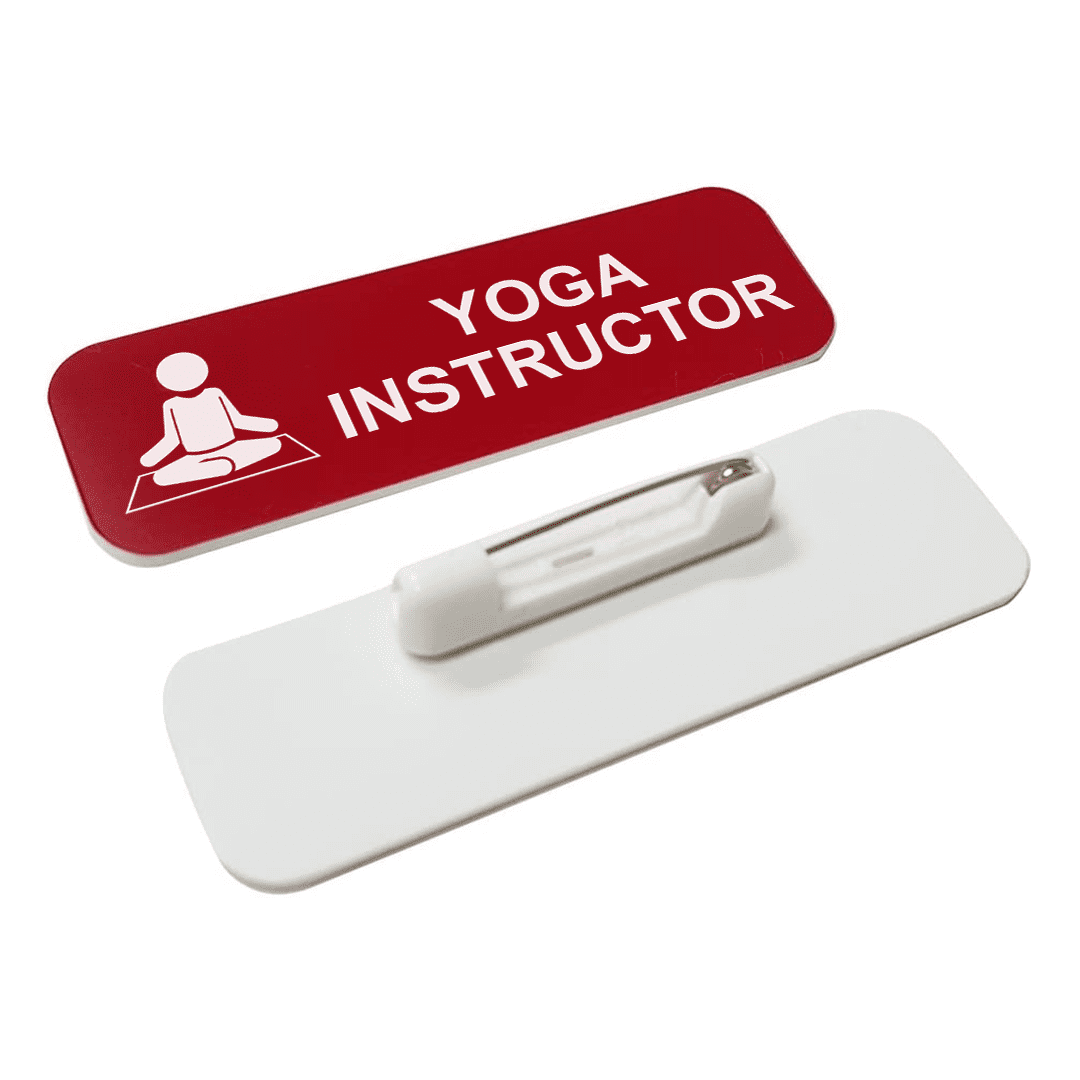 Signs ByLITA, Yoga Instructor 1 x 3" Name Tag/Badge, Red, (3 Pack ...