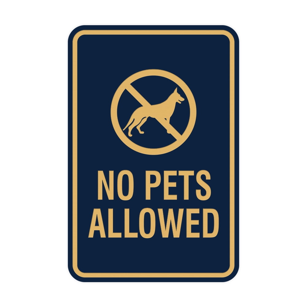 Signs ByLita Classic Framed No Pets Allowed Sign (Navy Blue/Gold ...