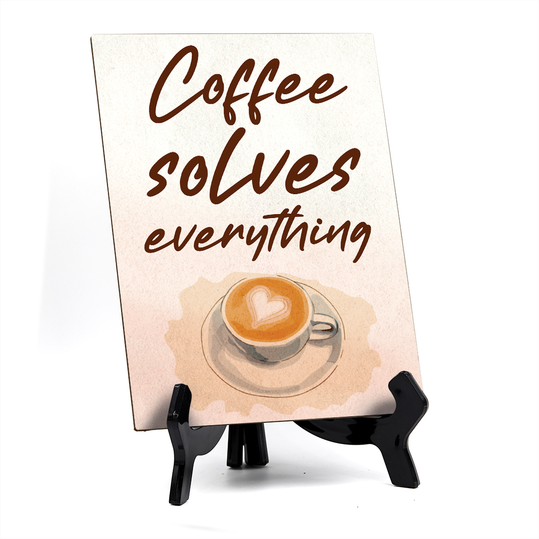Signs ByLita Coffee Solves Everything, Watercolor Table Sign With ...