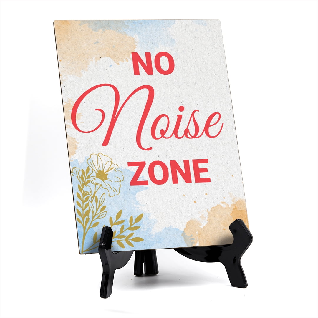 Signs ByLita No noise zone, Blue Watercolor Table Sign (6 x 8 ...