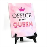 Signs ByLita Office of the Queen, Pink Table Sign With Acrylic Stand (6 ...