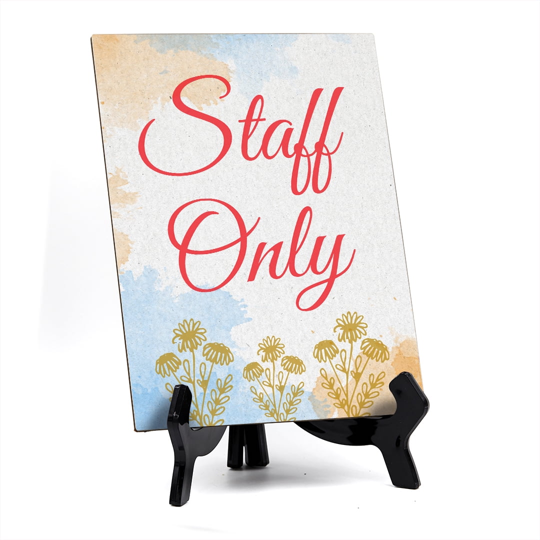 Signs ByLita Staff only, Blue Watercolor Table Sign (6 x 8") - Walmart.com